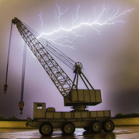 Explore the impact of severe weather on mobile crane operations