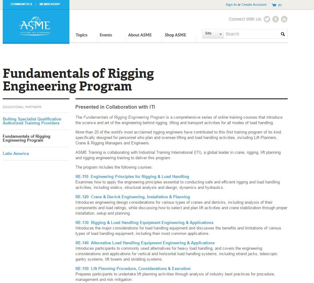 Access Rigging Engineering Training at ASME.org