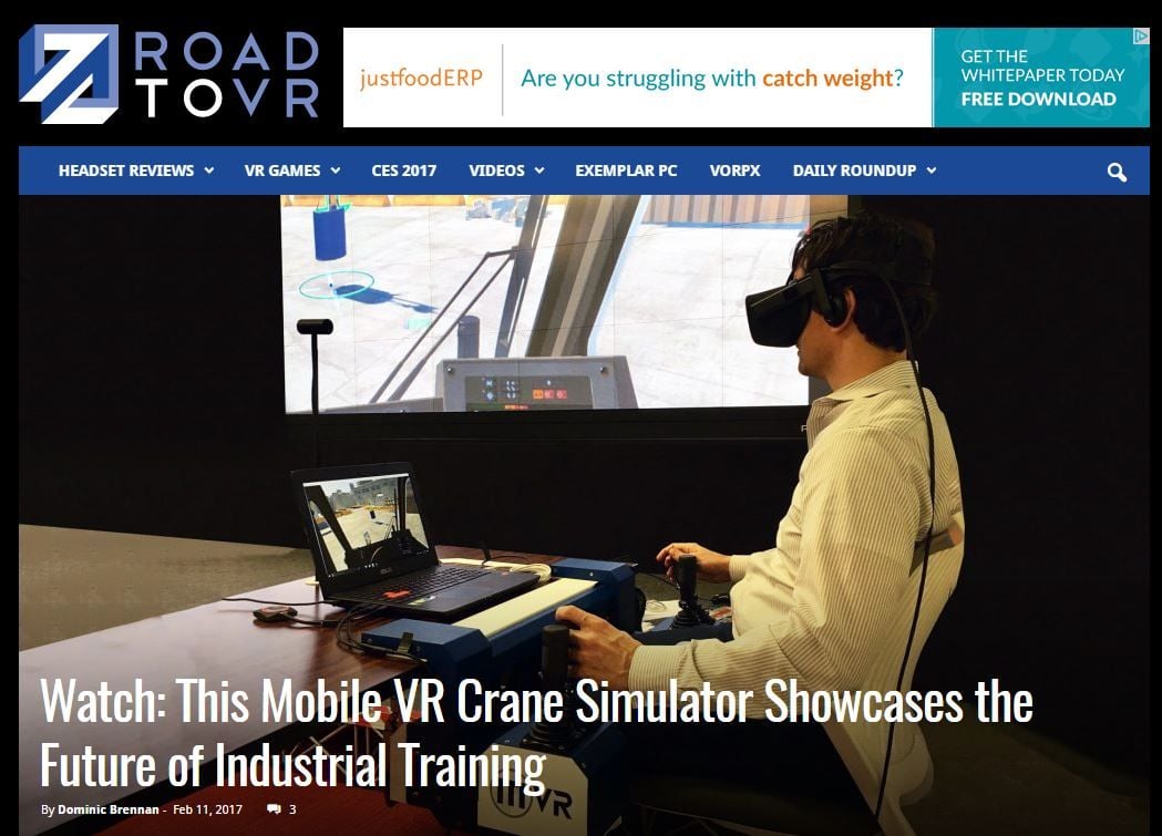 Road to VR Highlights ITI VR Mobile Crane Simulator